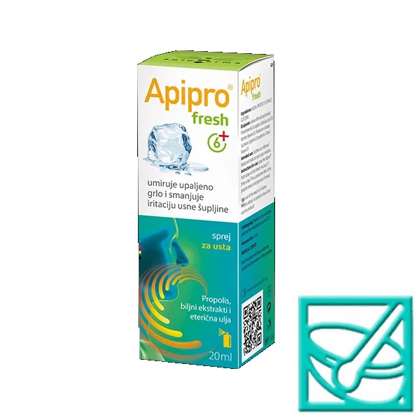 Ljekarne Dvoržak | API APIPRO FRESH SPREJ ZA GRLO 20ml