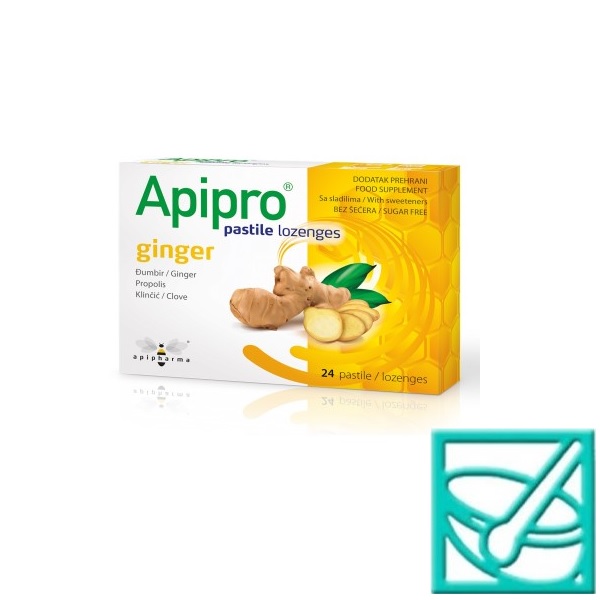 Ljekarne Dvoržak | API APIPRO PASTILE ginger bez šećera a24